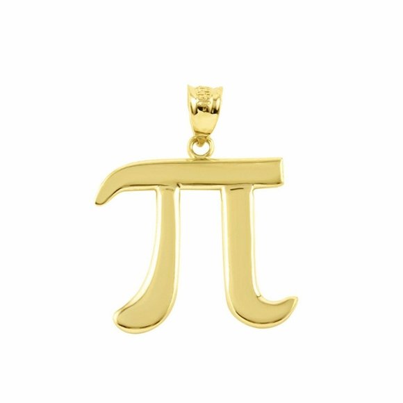 Element Shine | Jewelry | Solid 4k Real Gold Math Pi Symbol Pendant ...